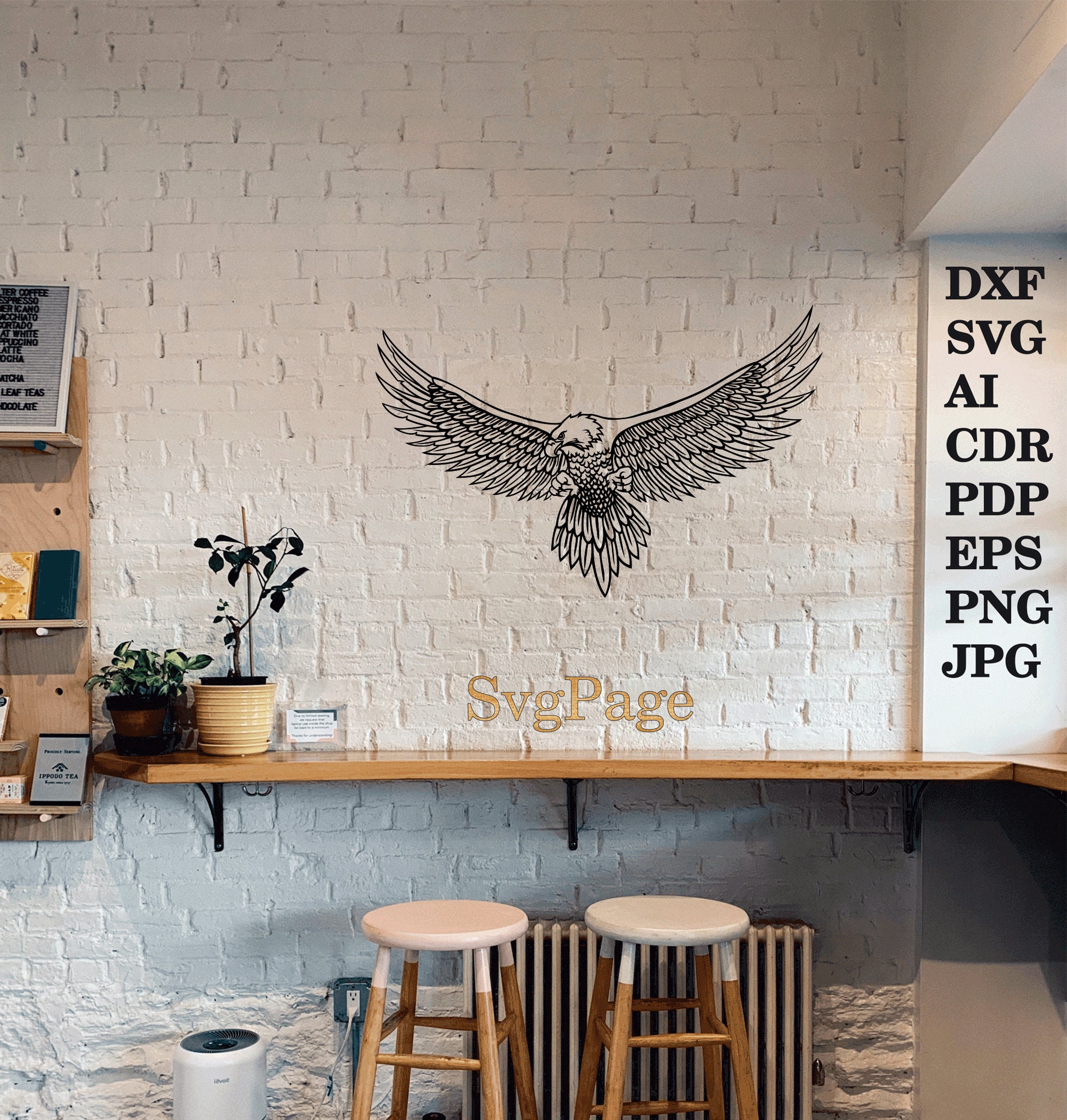 Eagle Laser Cut Svg Dxf Png Files Wall Art Sticker Glowforge - Etsy
