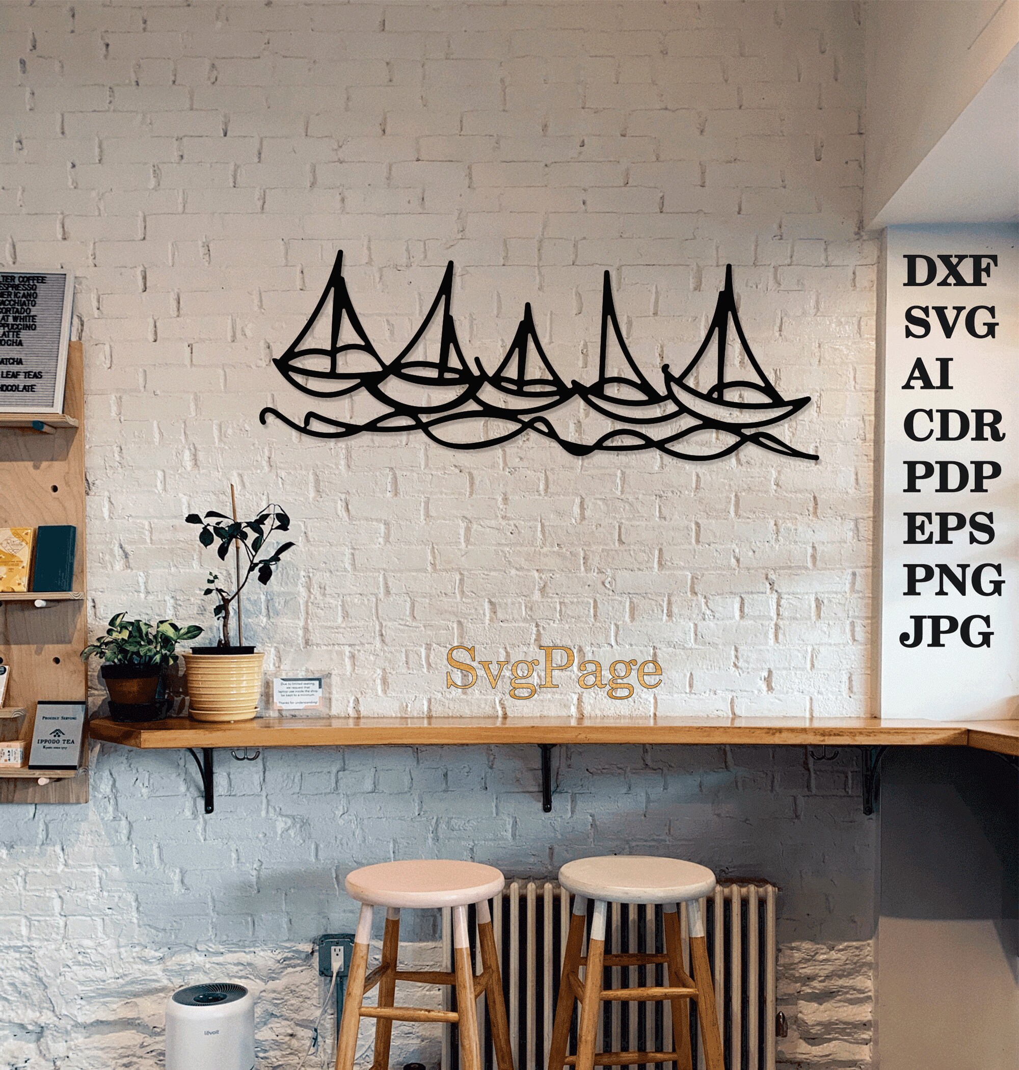 Boats Ship Laser Cut Svg Dxf Files Wall Sticker Engraving Decal ...
