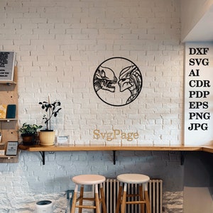 Alien vs Predator corte láser svg dxf archivos pared pegatina grabado ...