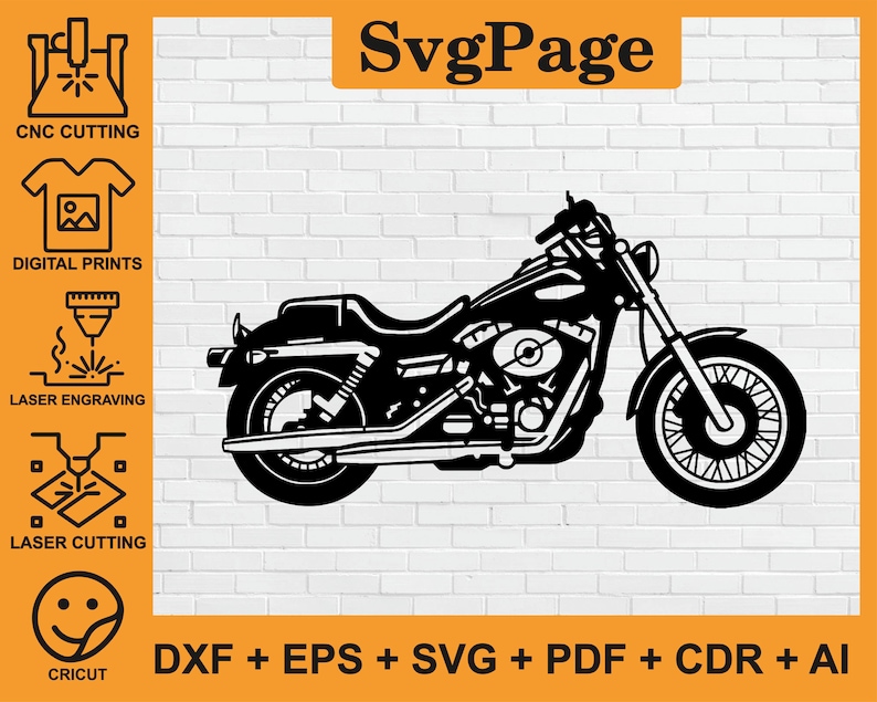 Chopper Motorcycle Laser Cut Svg Dxf Png Files Wall Art Sticker ...