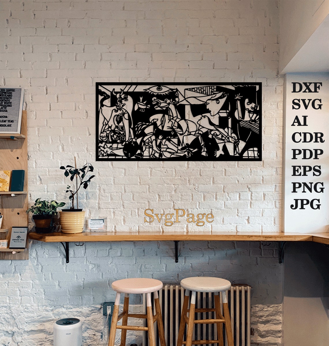 Guernica Pablo Picasso Laser Cut Svg Dxf Files Wall Art Sticker ...