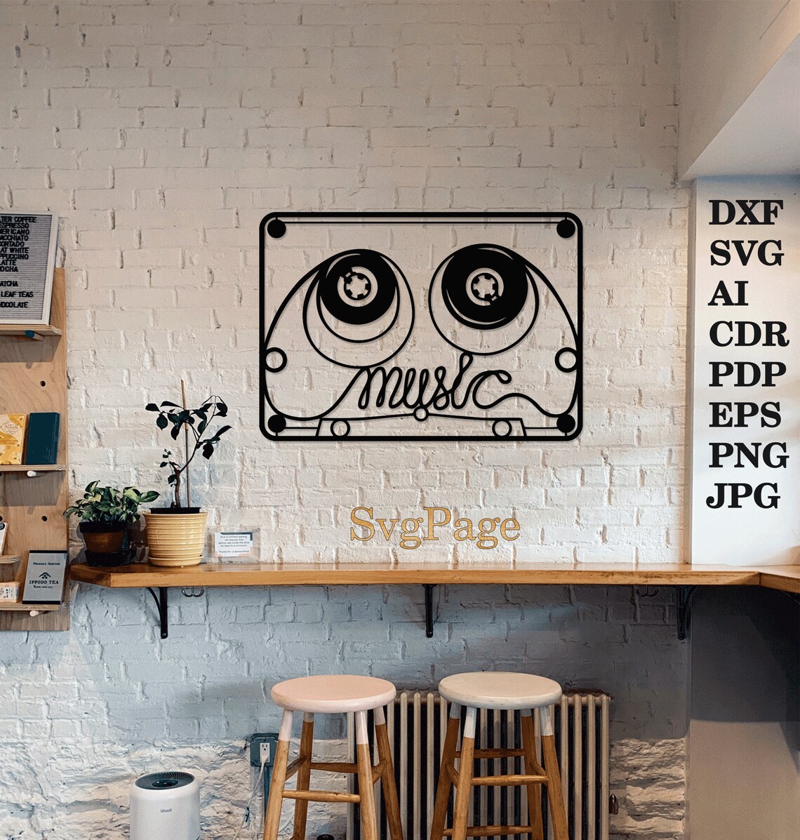 Walkman Dxf Music Svg Laser Cut Png Files Wall Art Sticker Glowforge ...
