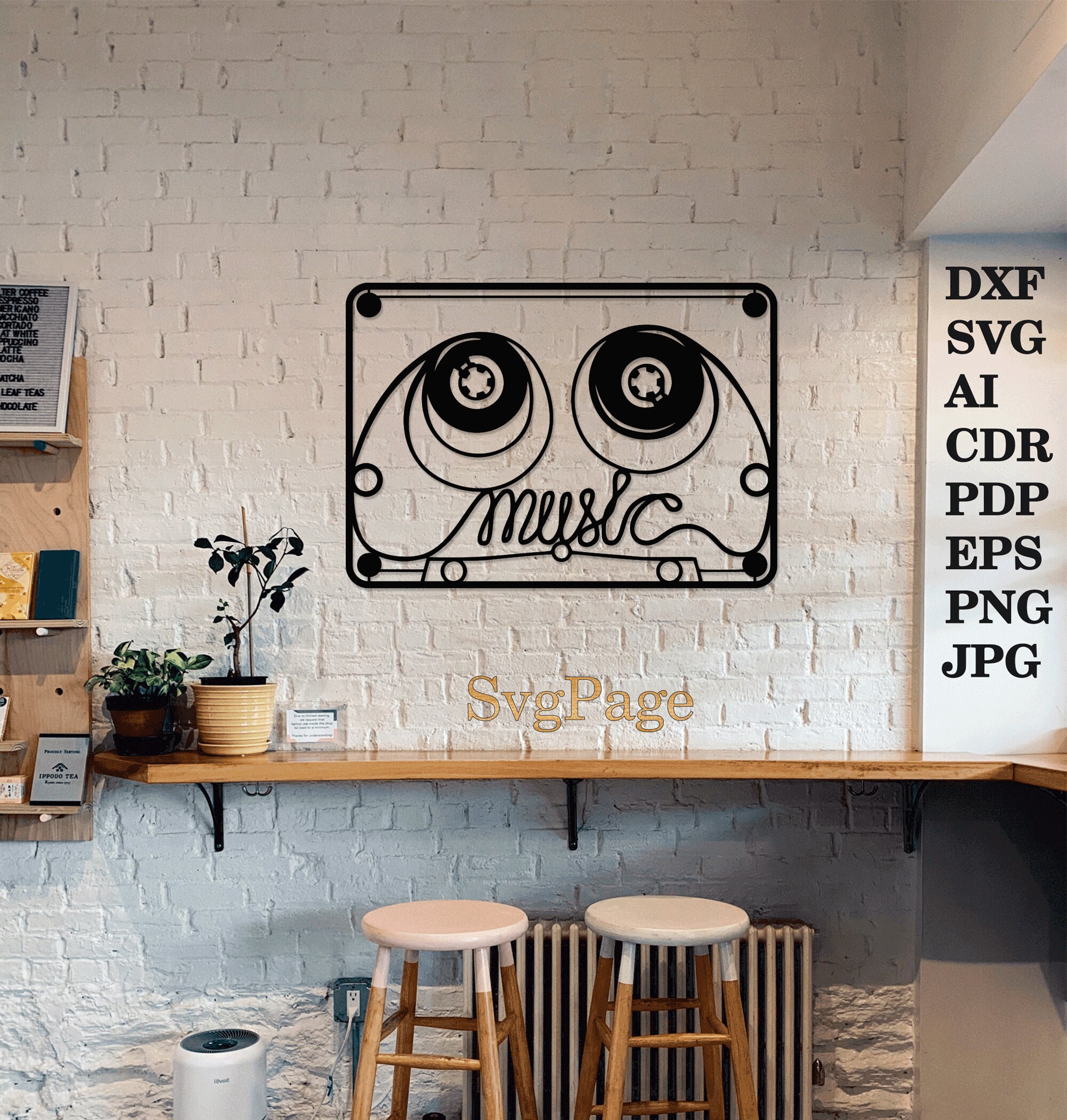 Walkman Dxf Music Svg Laser Cut Png Files Wall Art Sticker Glowforge ...