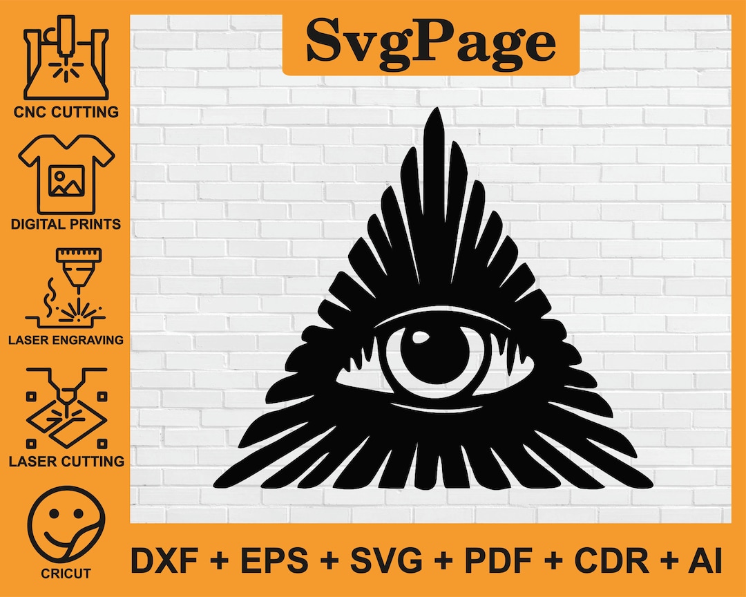 Freemason Eye Mason Illuminati Laser Cut Svg Dxf Files Wall Sticker ...