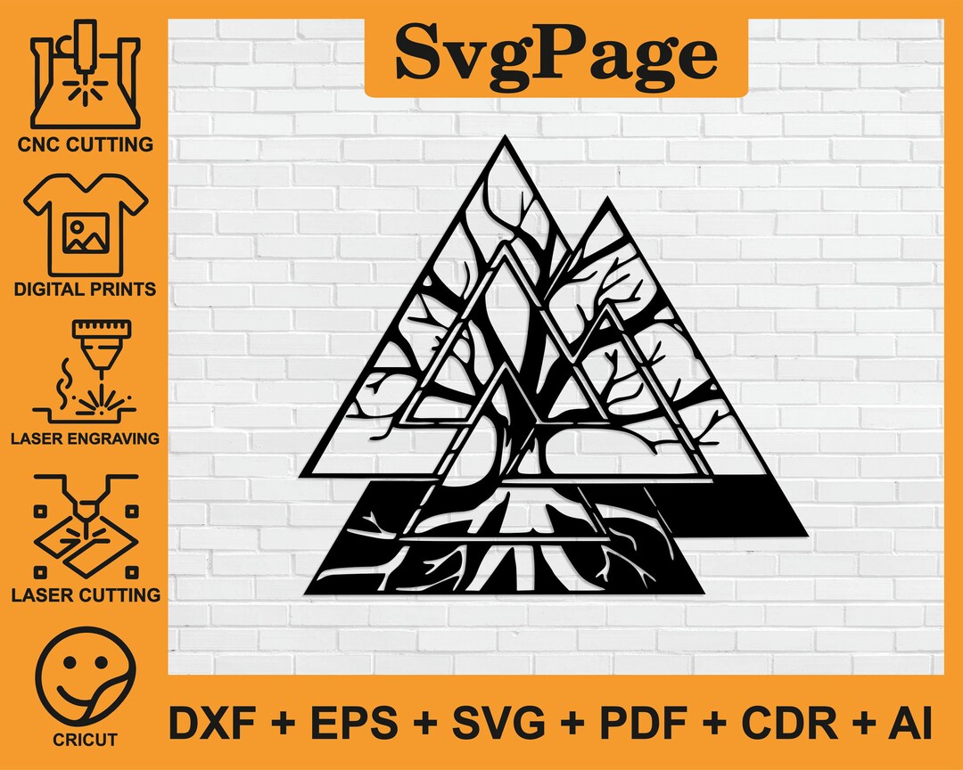 Tree Dxf Branch Svg Bird Laser Cut Png Files Wall Art Sticker Glowforge ...