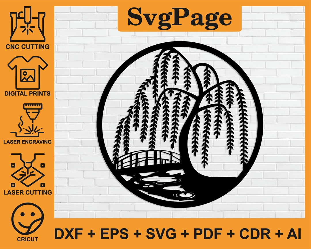 Tree River Branch Dxf Svg Laser Cut Png Files Wall Art Sticker ...