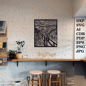 The Scream Edvard Munch Laser Cut Svg Dxf Files Wall Art - Etsy