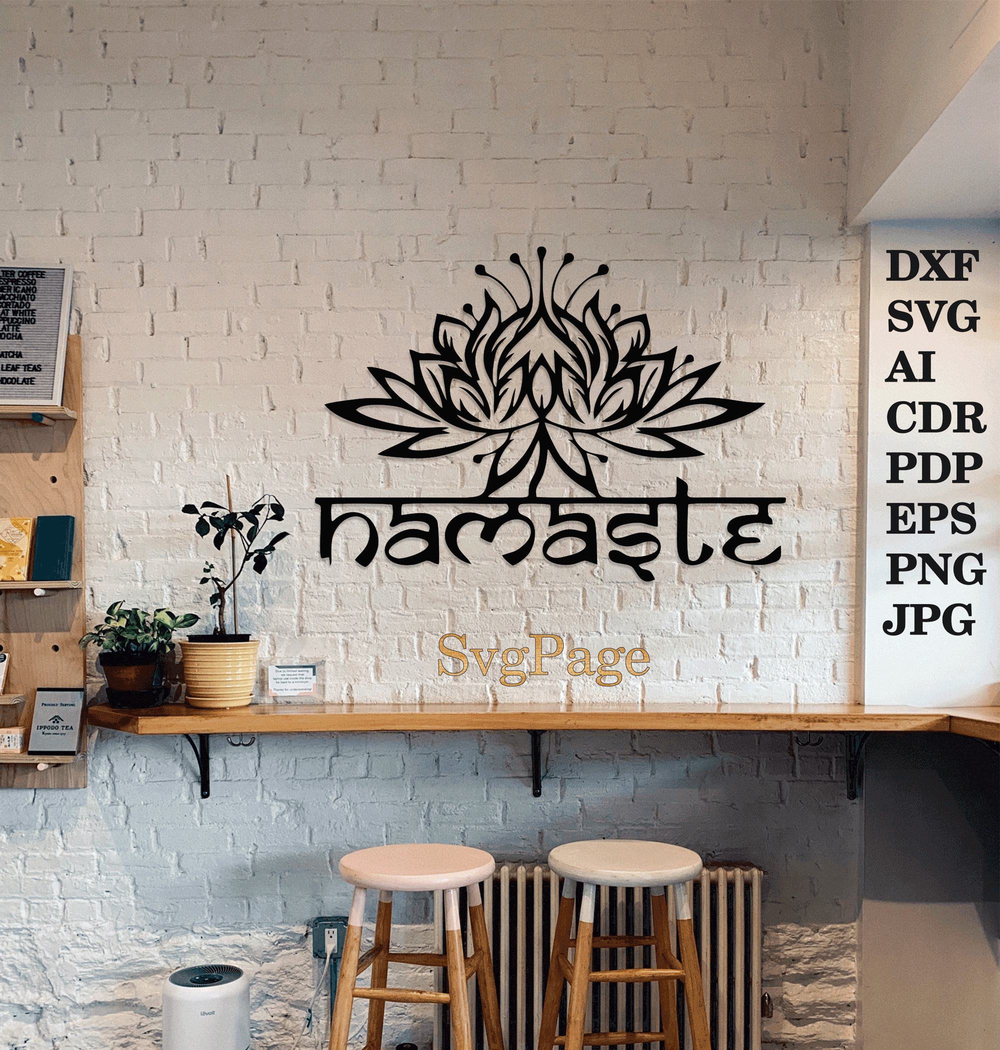 Lotus Namaste Yoga Chakra Meditation Laser Cut Svg Dxf Files Wall Art ...