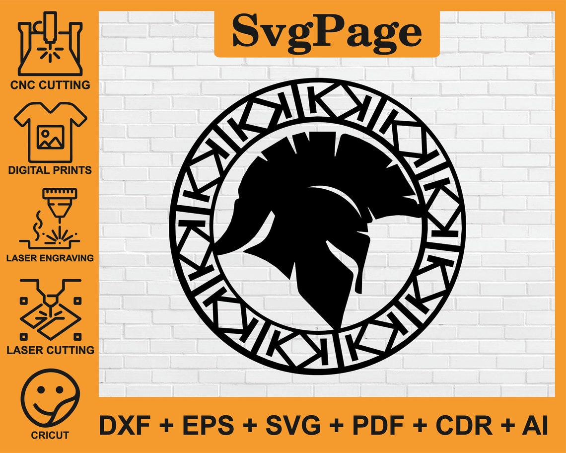 Spartacus Laser Cut Svg Dxf Files Wall Sticker Engraving Decal Template ...