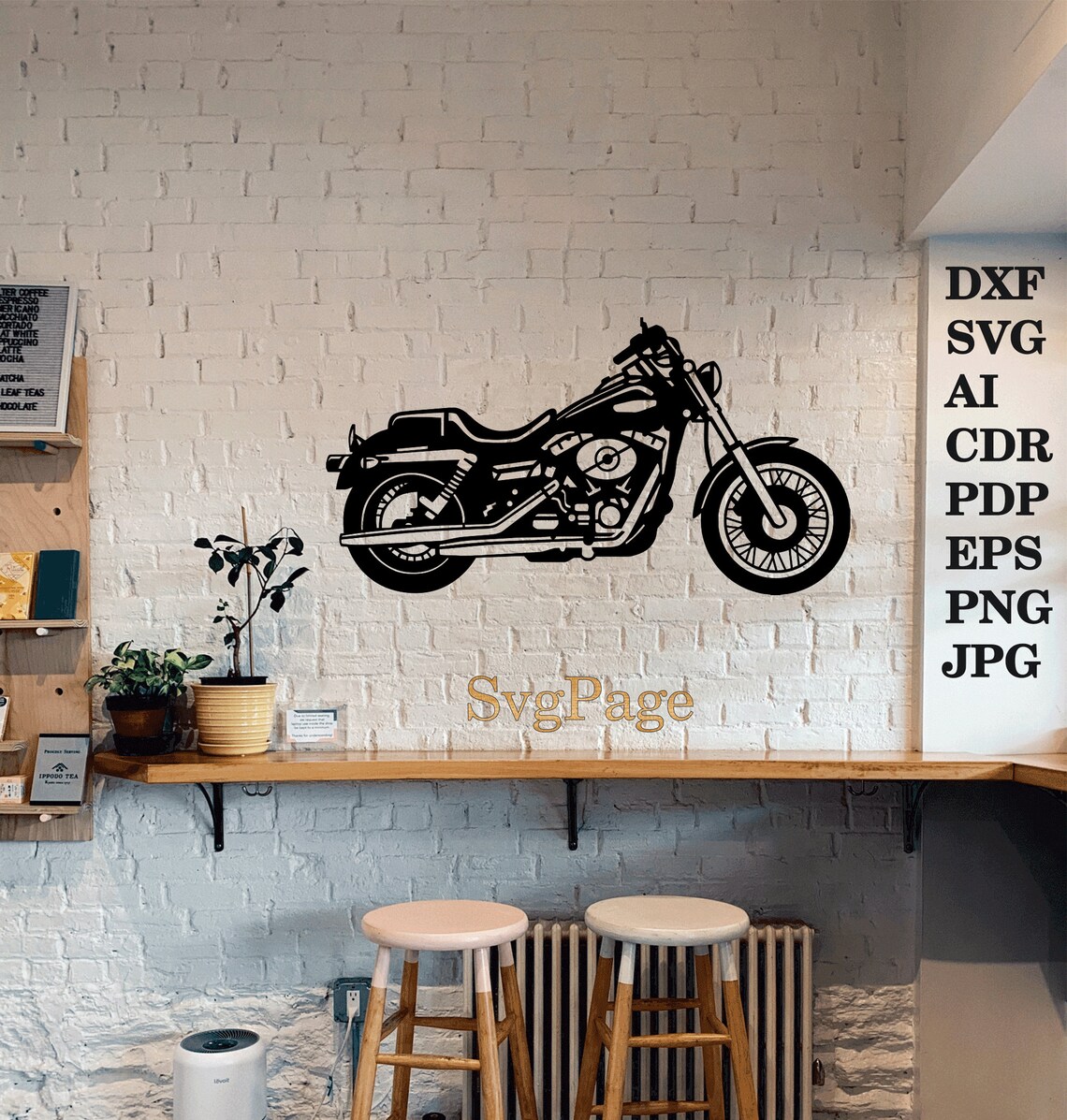 Chopper Motorcycle Laser Cut Svg Dxf Png Files Wall Art Sticker ...