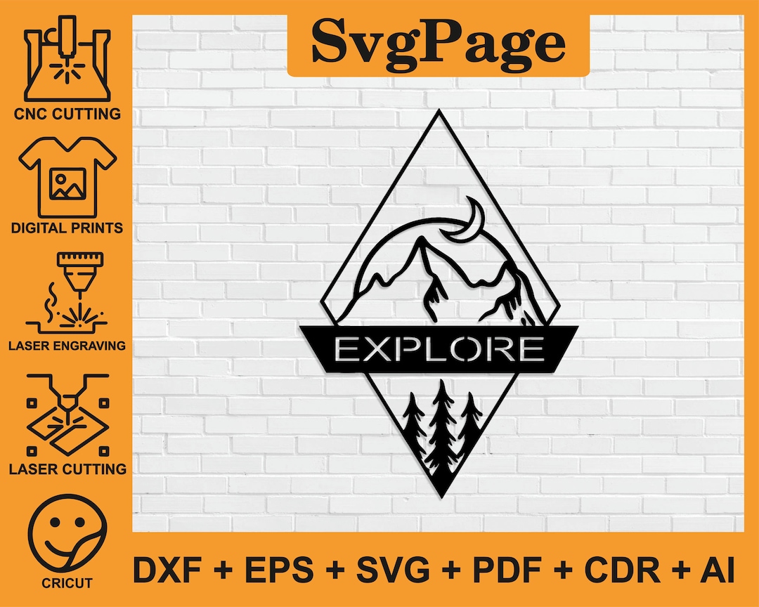 Explore Adventure Laser Cut Svg Dxf Png Files Wall Art Sticker ...