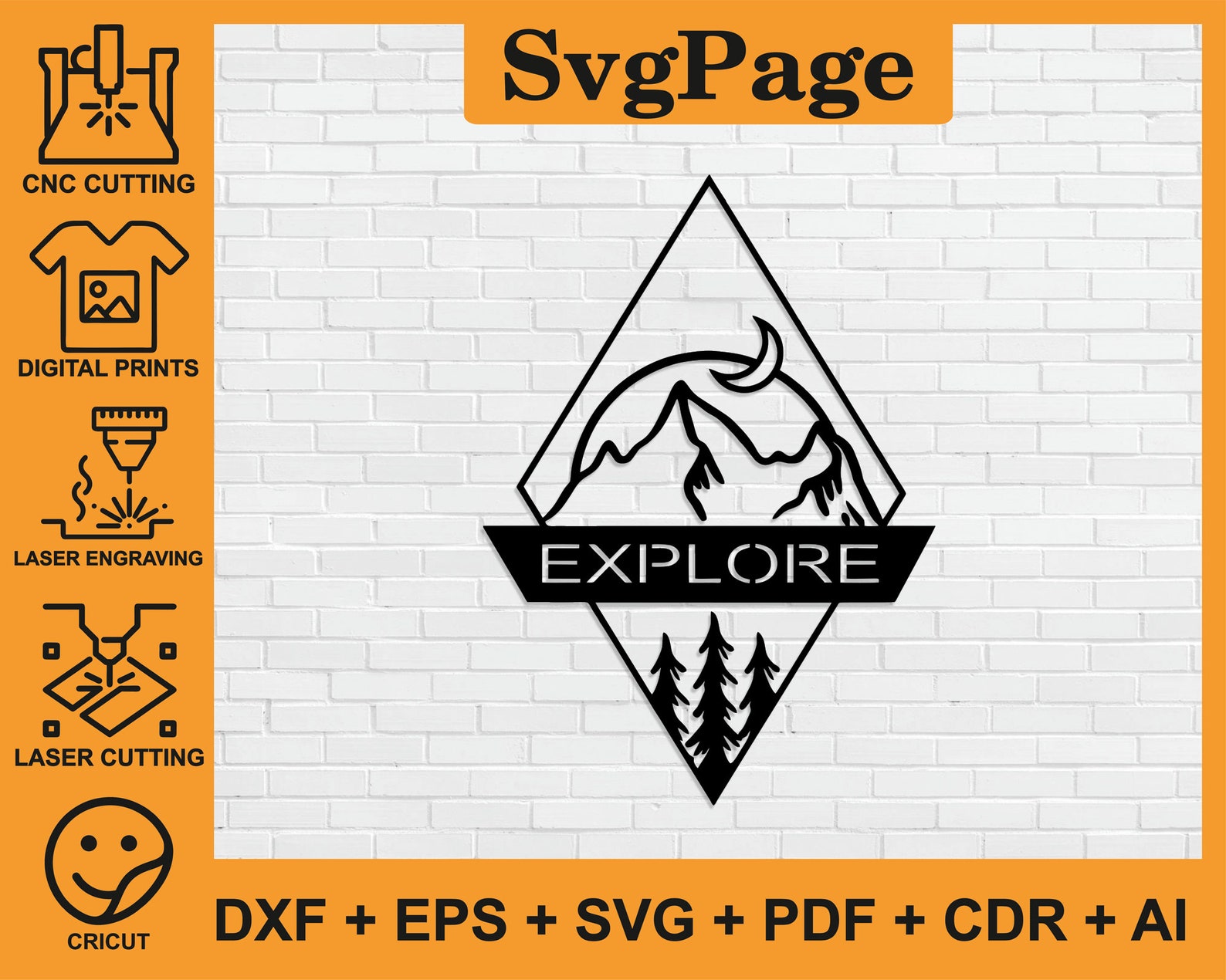 Explore Adventure Laser Cut Svg Dxf Png Files Wall Art Sticker - Etsy
