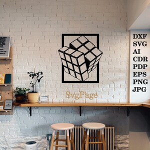Rubiks Cube Laser Cut Svg Dxf Files Wall Art Sticker Glowforge ...