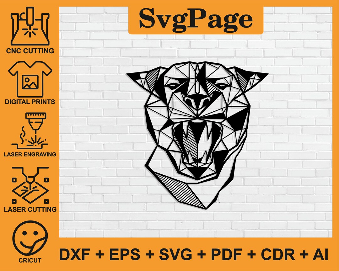 Puma Laser Cut Svg Dxf Png Files Wall Art Sticker Glowforge Engraving ...