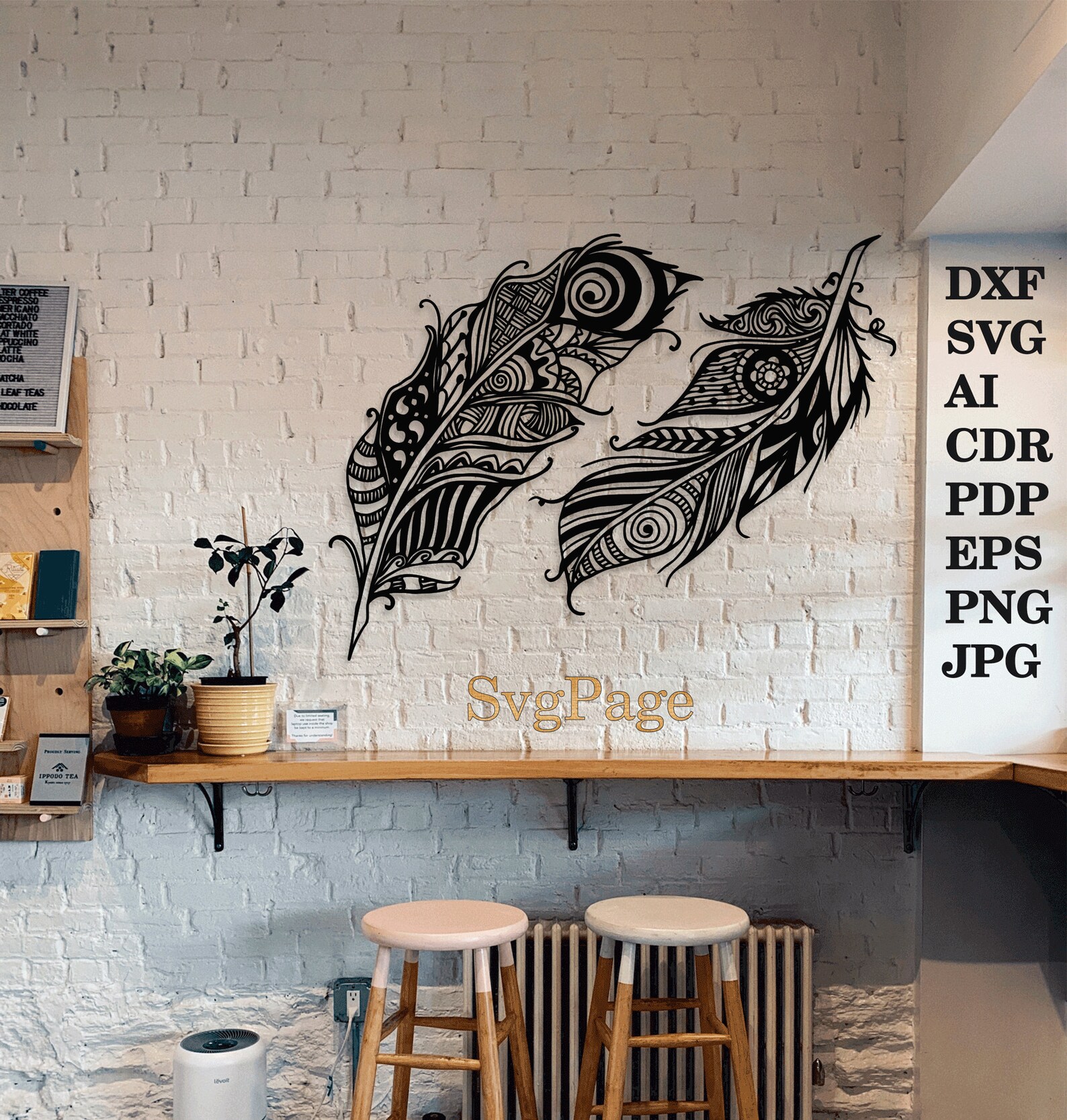 Feather Dxf Laser Cut Svg Files Wall Art Sticker Glowforge - Etsy
