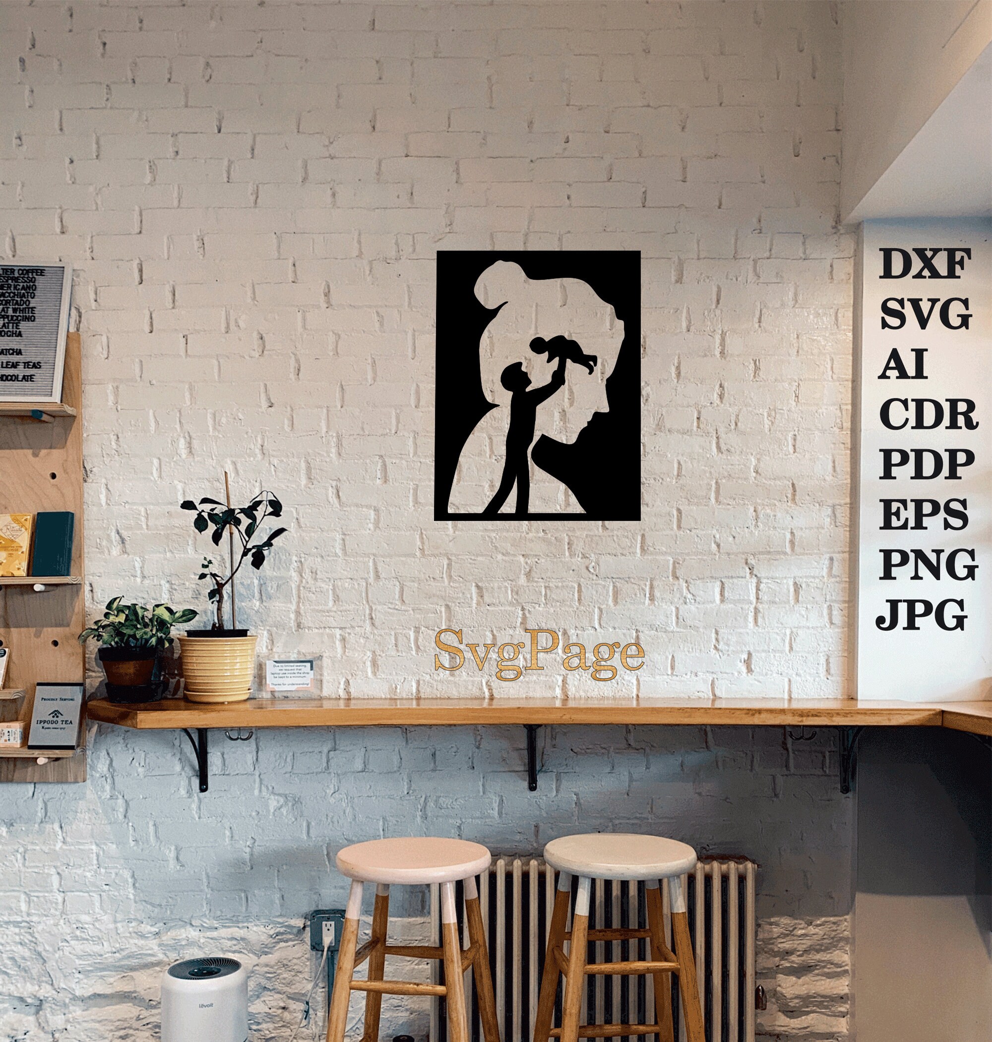 Family Love Mom Dad Mother Son Dxf Svg Laser Cut Files Wall Art Sticker ...