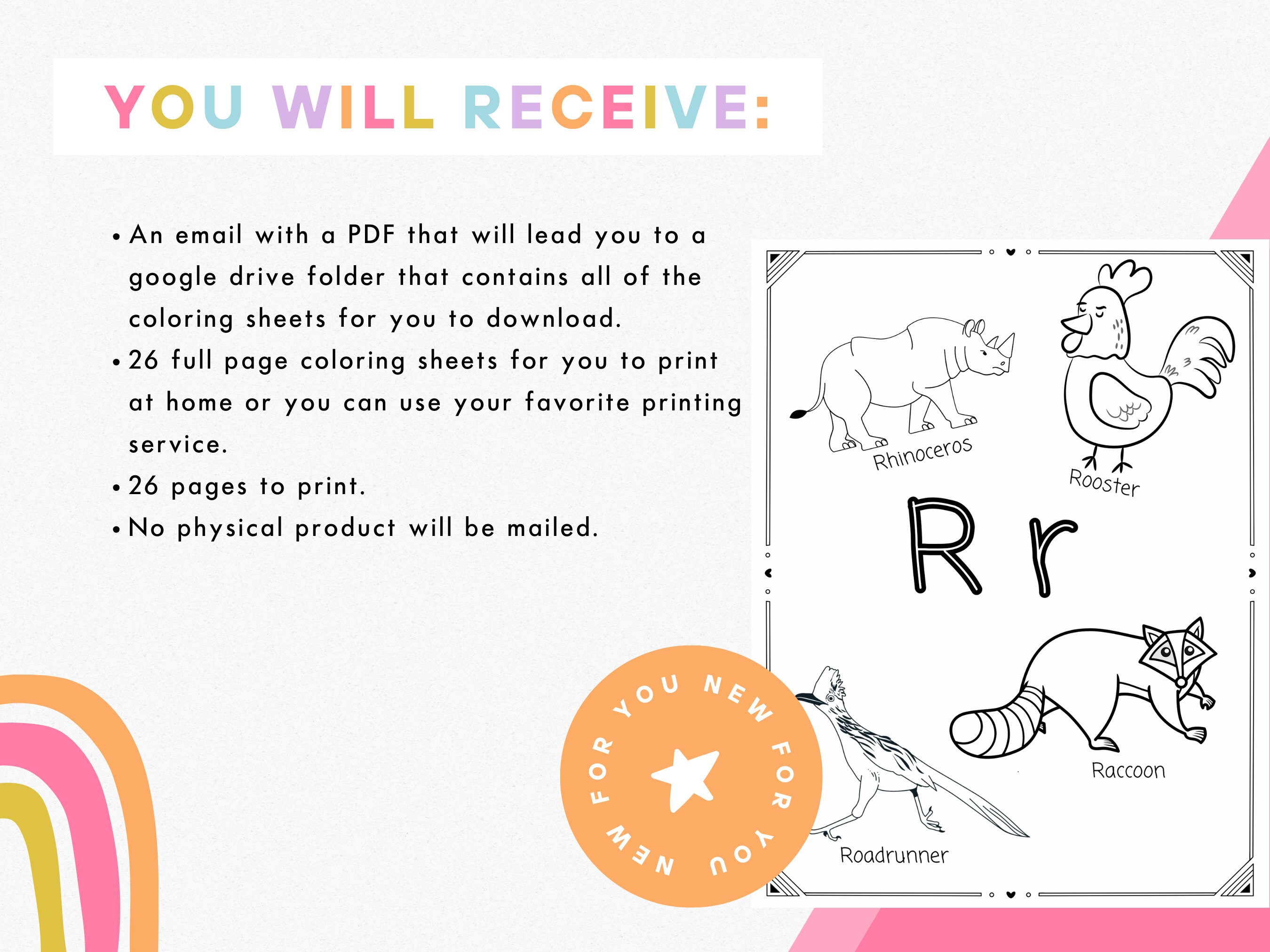 Animal Alphabet Coloring Pages, Preschool Printables, Coloring Pages ...