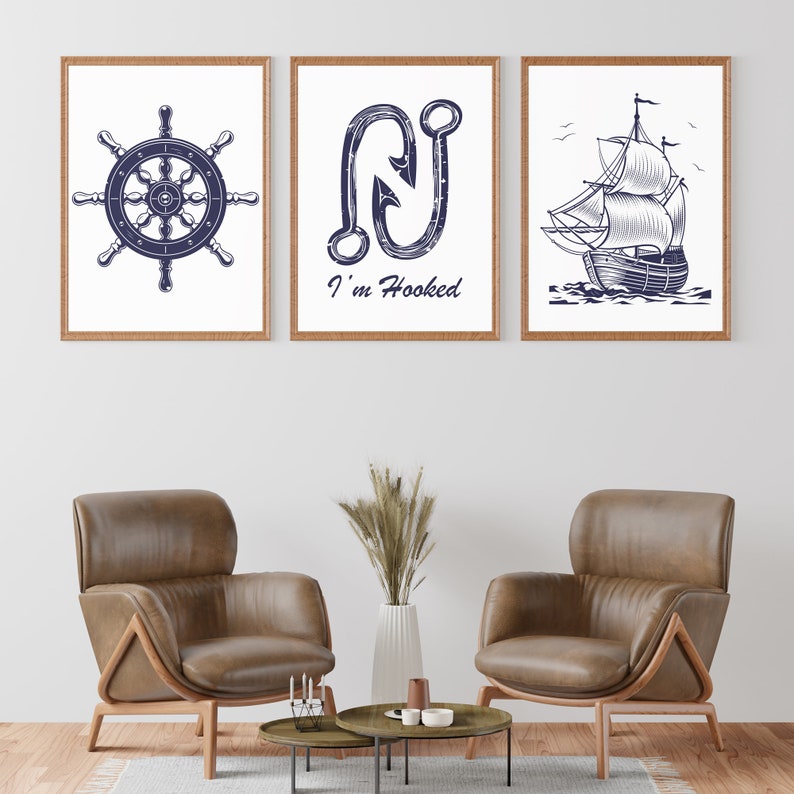 6 NAUTICAL Printable Posters Sea Art Digital Download - Etsy