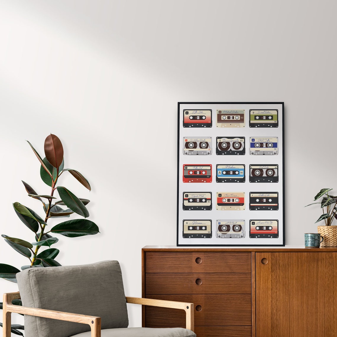 MIXTAPE POSTER, Classics, Cassette Tape, Old Days Music, Artful Poster ...