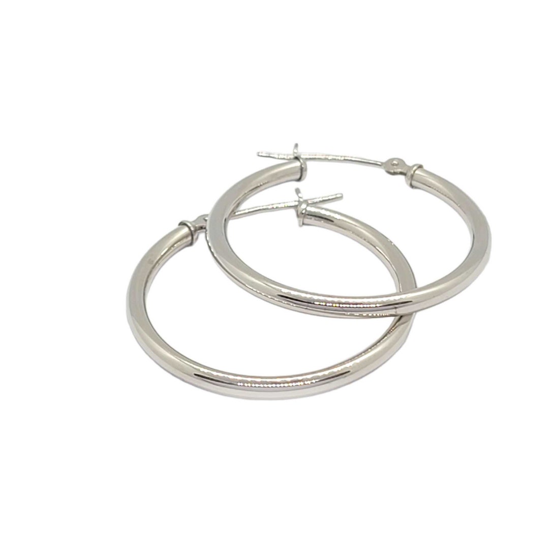 14kt White Gold 1" Inch Hoop - Etsy