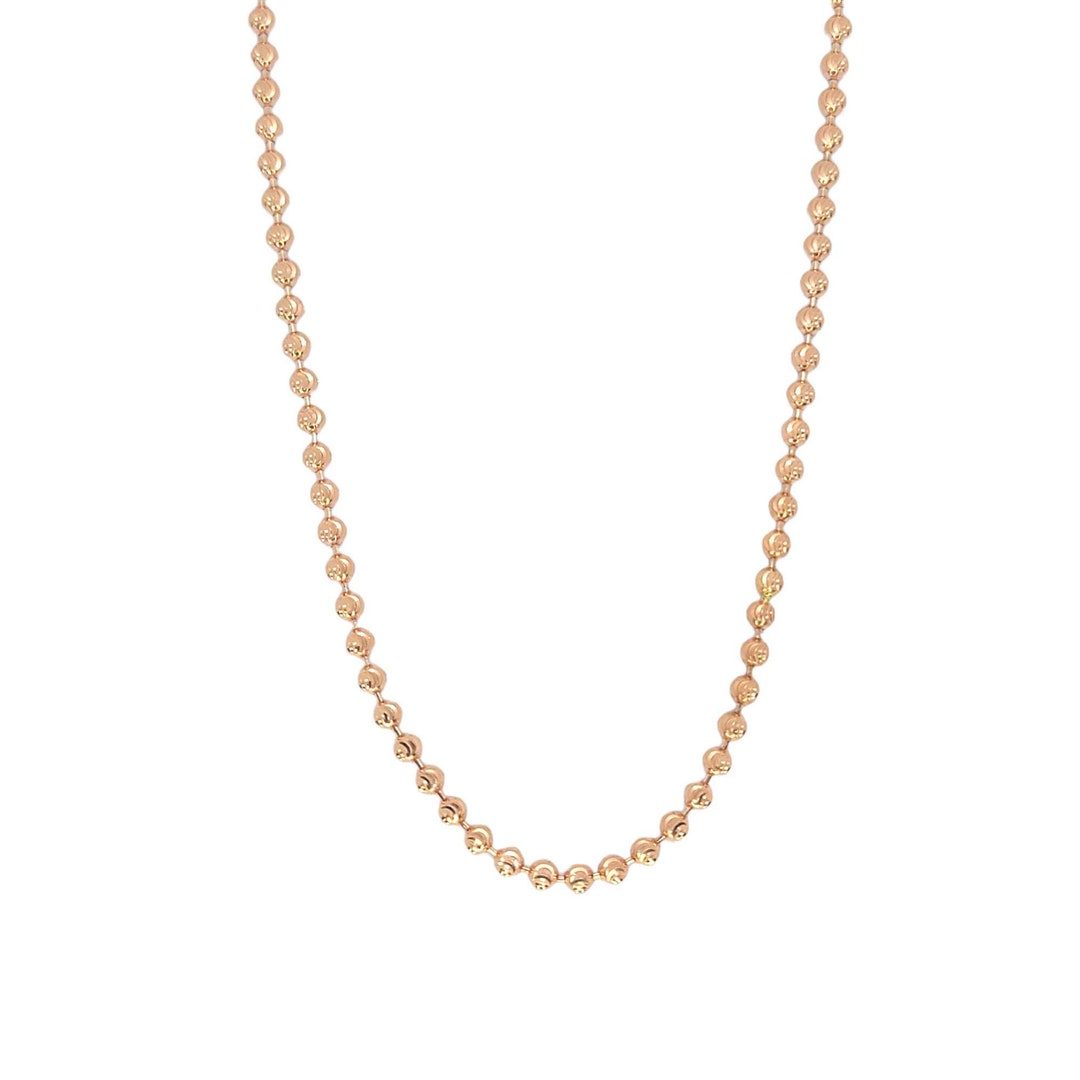 14kt Rose Gold Moon Cut Ball Chain 18" - Etsy