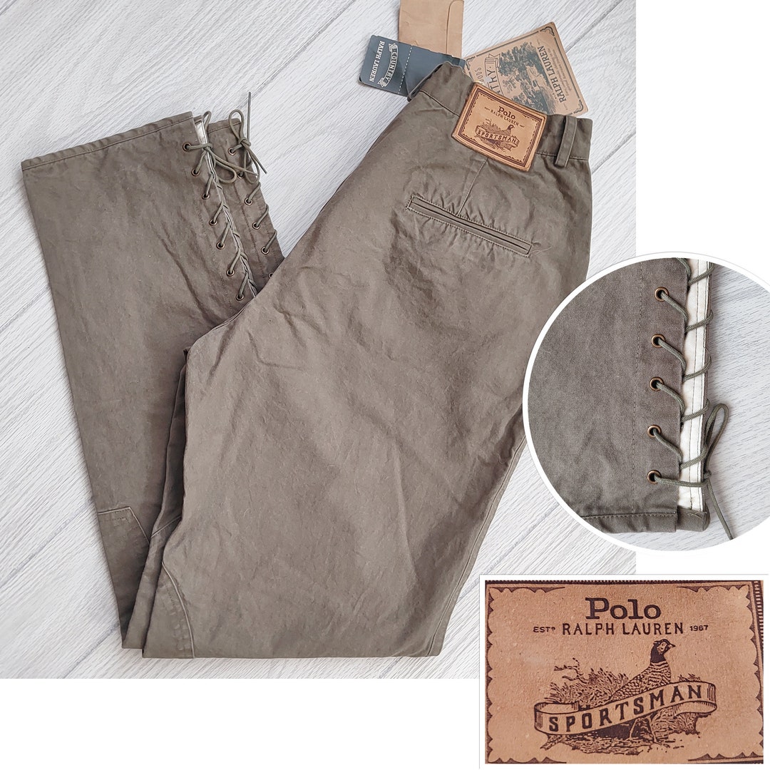 NWT 80s Brown Riding Pants Ralph Lauren Country Dry Goods Lace up ...
