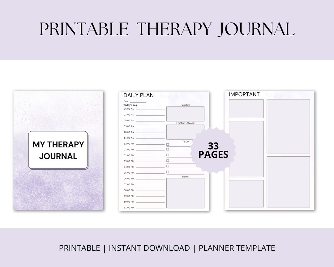 Printable Therapy Journal, Mental Health, Anxiety Journal, Therapy ...