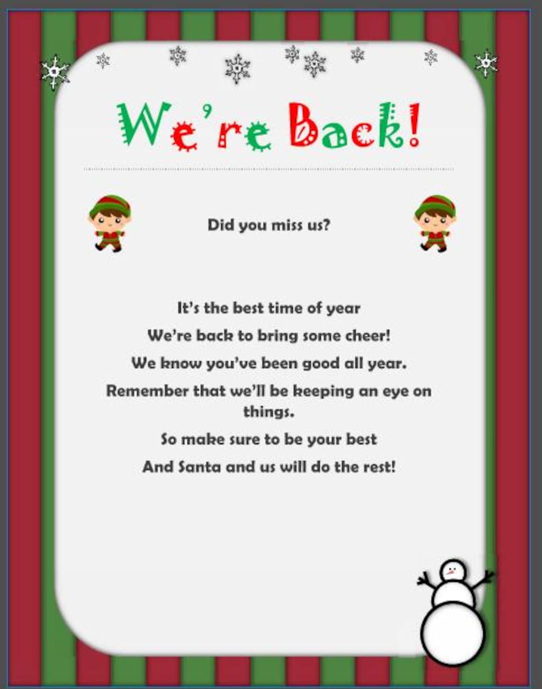 The Elves Are Back Elf on the Shelf - Etsy Australia