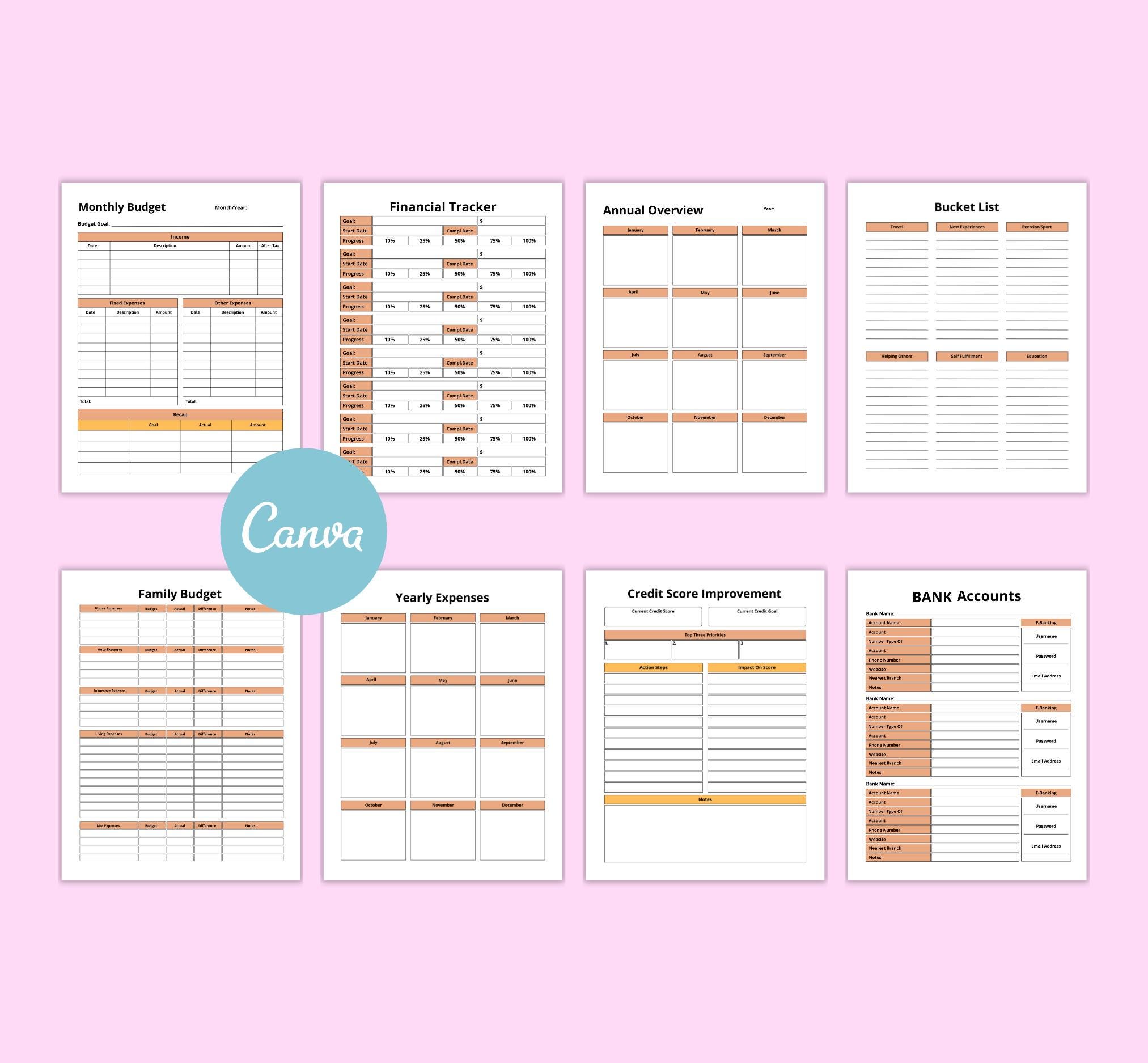 2025 Budget Planner | Editable & Printable Financial Organizer - Etsy
