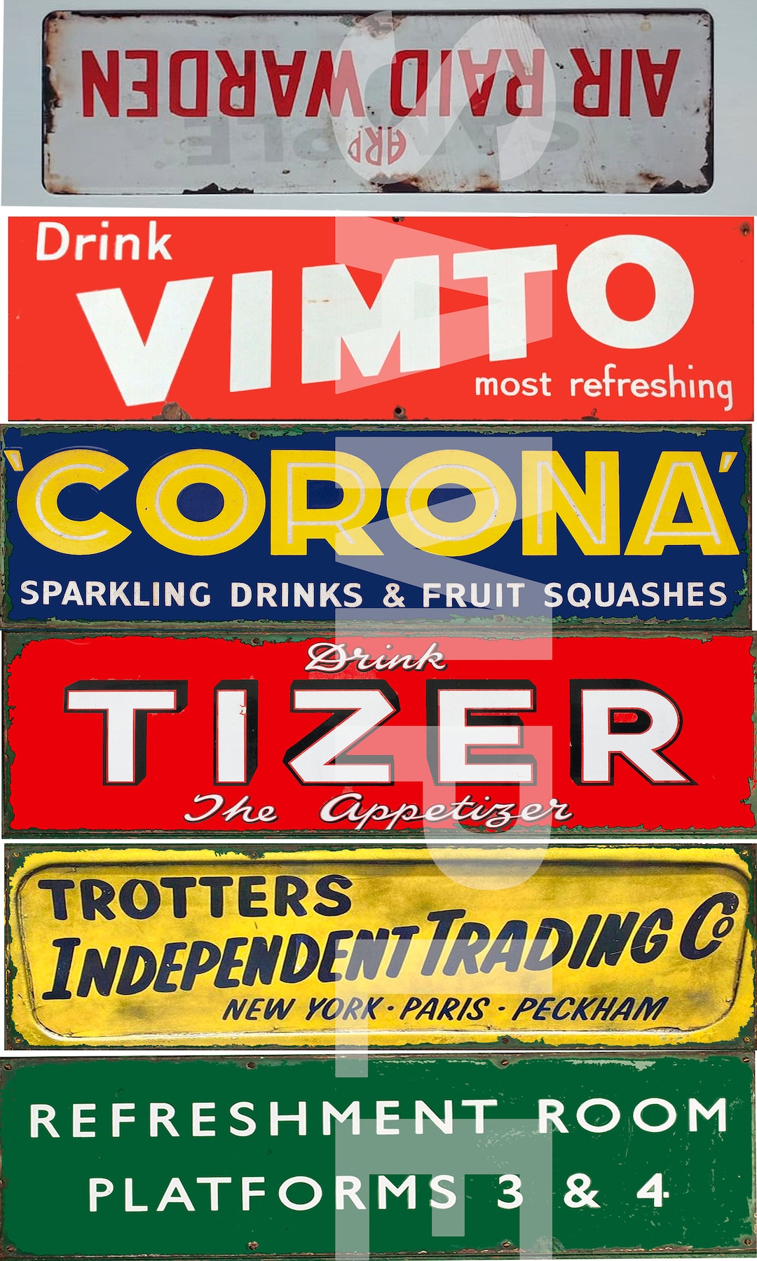 VINTAGE ADVERTISING Signs , Retro, Metal Railway Sign . DRINKS Sign ...