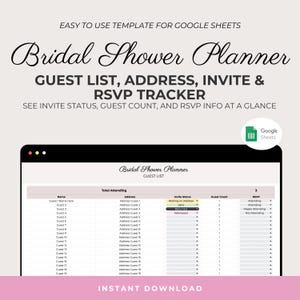 Bridal Shower Planner – Editable Google Sheets Template | Timeline ...