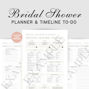 Bridal Shower Planner & Timeline To-do - Etsy