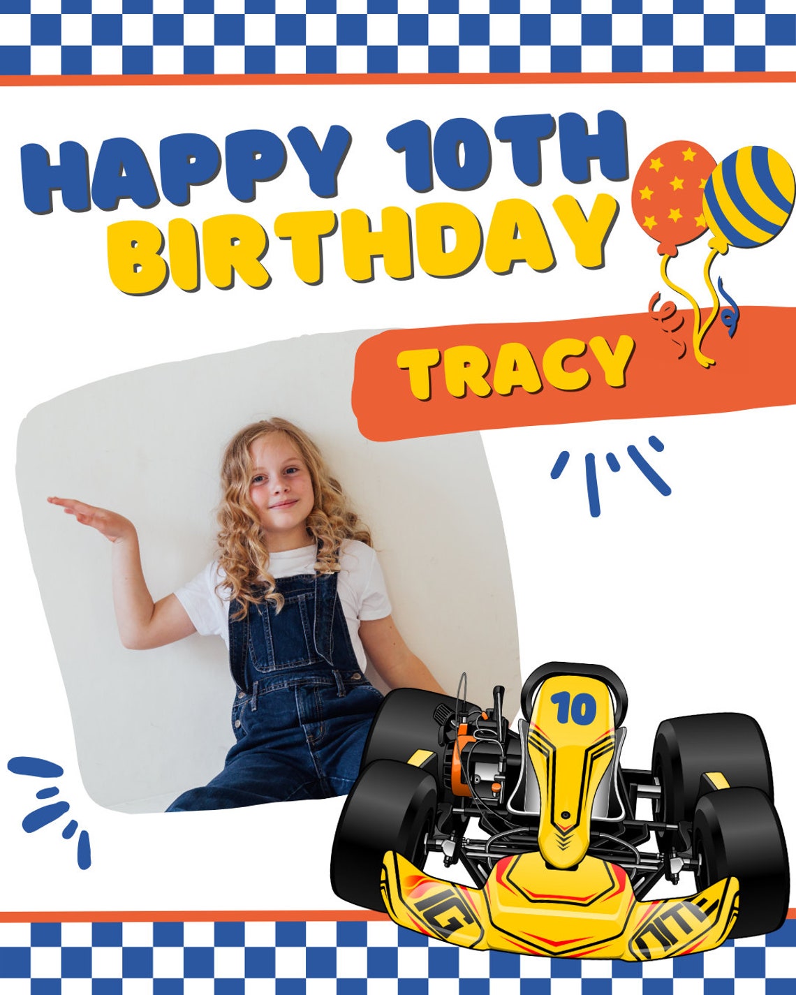 Karting-themed Birthday Invitation Canva Design Template Kit - Etsy