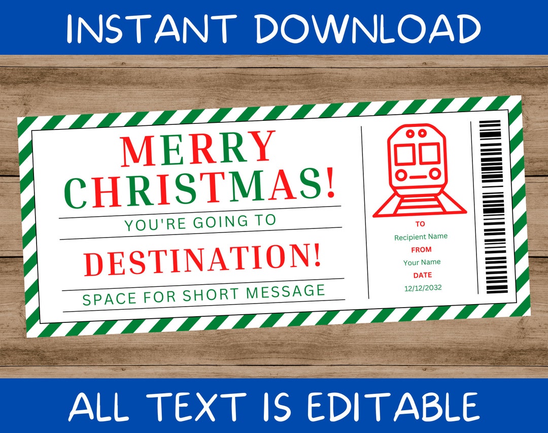 Christmas Boarding Pass Train Gift Ticket Christmas Train - Etsy