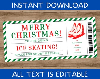 Ice Skating Gift Certificate - Etsy