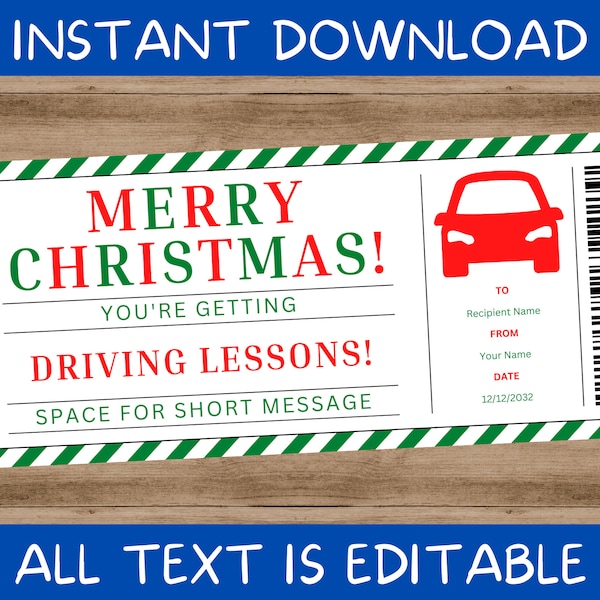 Printable Driving Lesson Voucher - Etsy UK