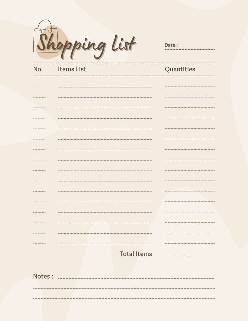 Christmas Shopping List Page, Instant Digital Download, Meal Planning ...