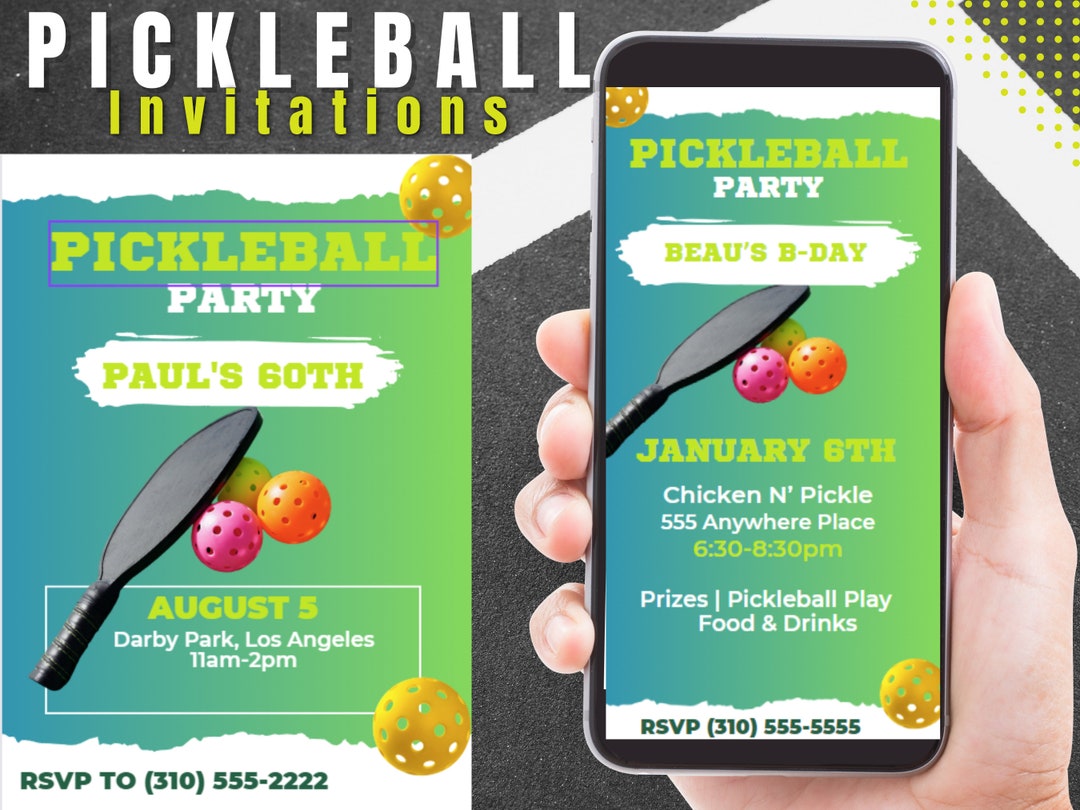 Pickleball Party Invitation + Pickleball Birthday + Pickleball Baby ...