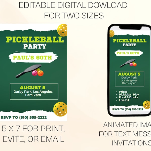 Pickleball Invitation - Etsy Hong Kong