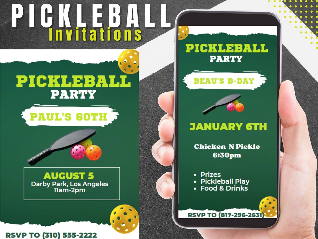 Pickleball Party Invitation + Pickleball Birthday + Pickleball Baby ...