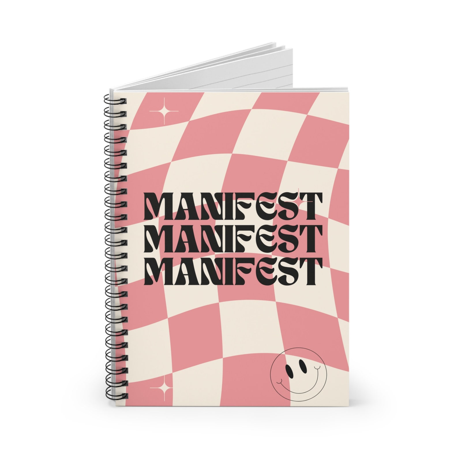 Manifest Spiral Notebook | Manifestation Journal | Checkerboard ...