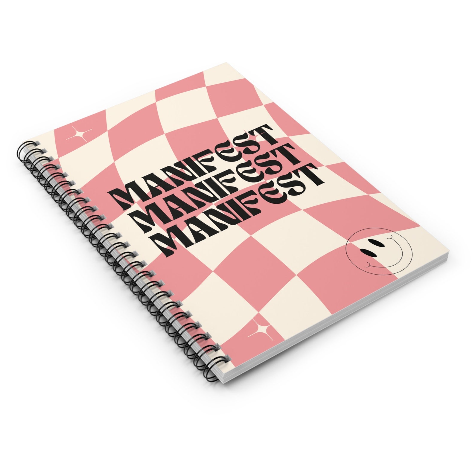 Manifest Spiral Notebook | Manifestation Journal | Checkerboard ...