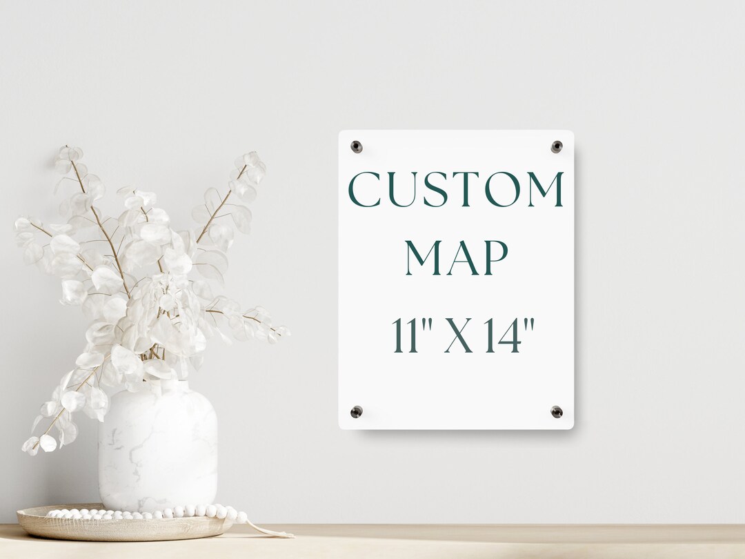 CUSTOM 11x14 Map Art Please Only Select This Item If We Have Directly ...