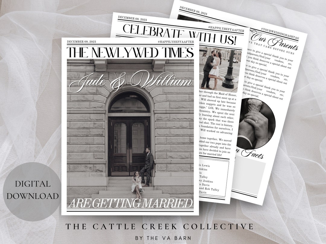 Wedding Program Newspaperwedding Newspaperceremony Newspapercouple ...