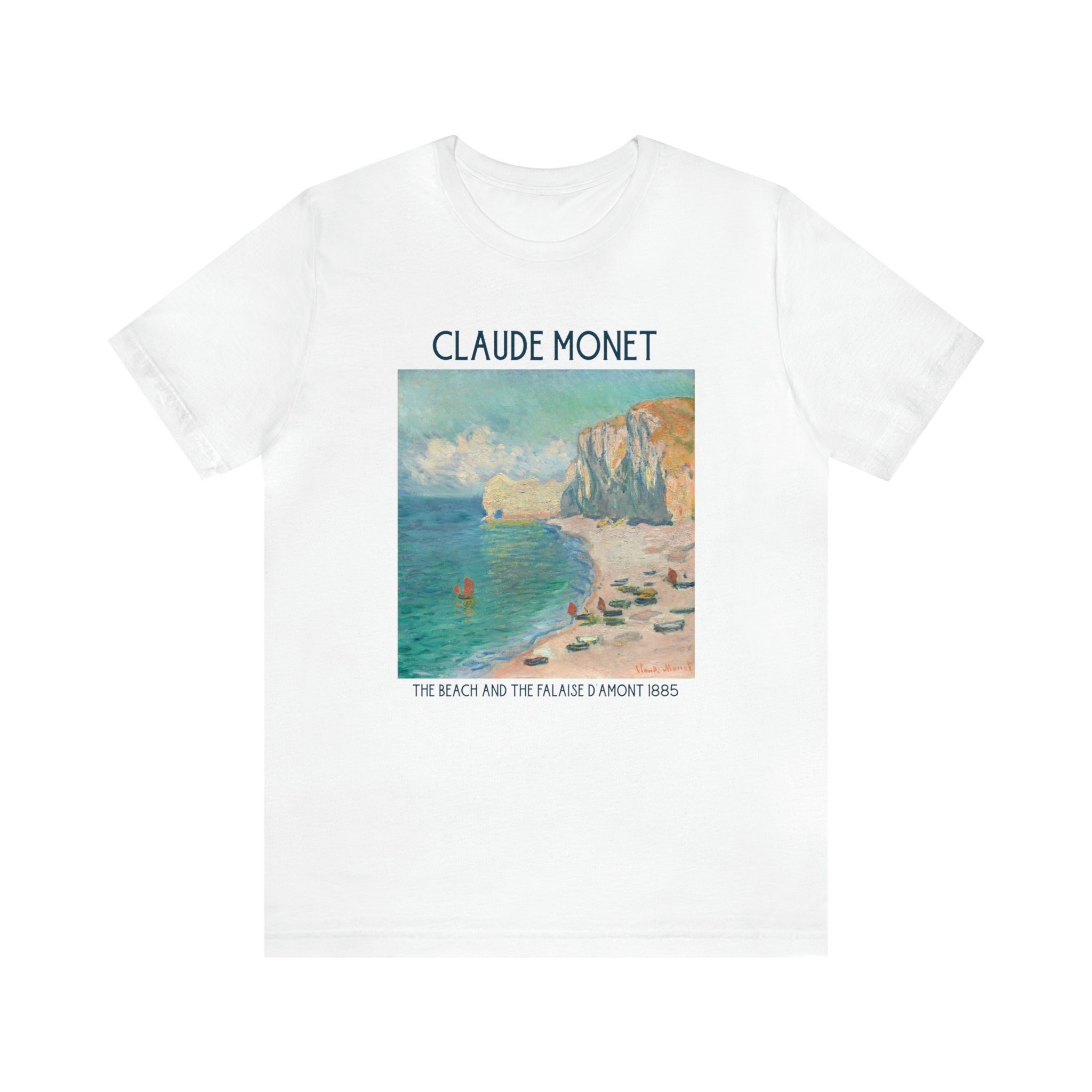Monet the Beach and the Falaise D'amont 1885 Artwork T-shirt Claude ...