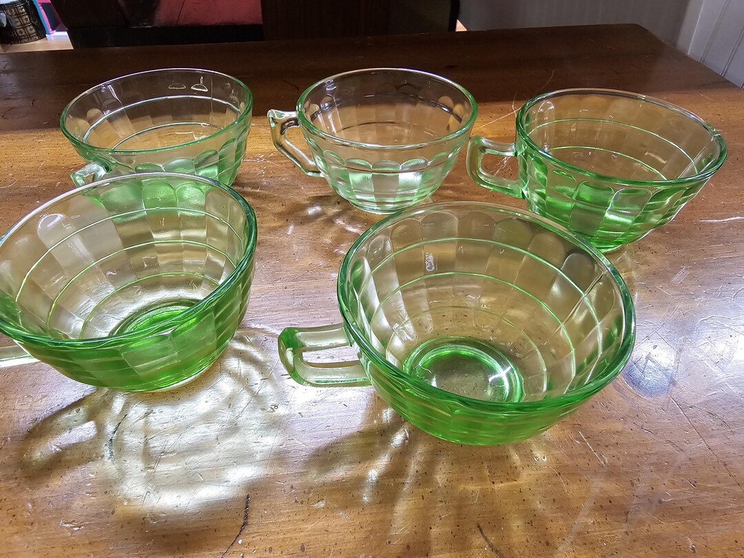 Uranium Glass Tea Cups 5 - Etsy