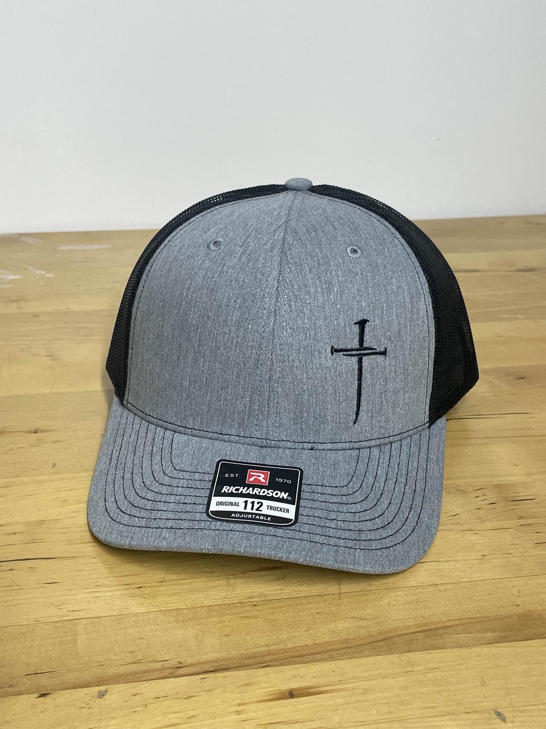 3 Nail Cross Embroidered Trucker Hat - Richardson 112 - Christian Gift ...