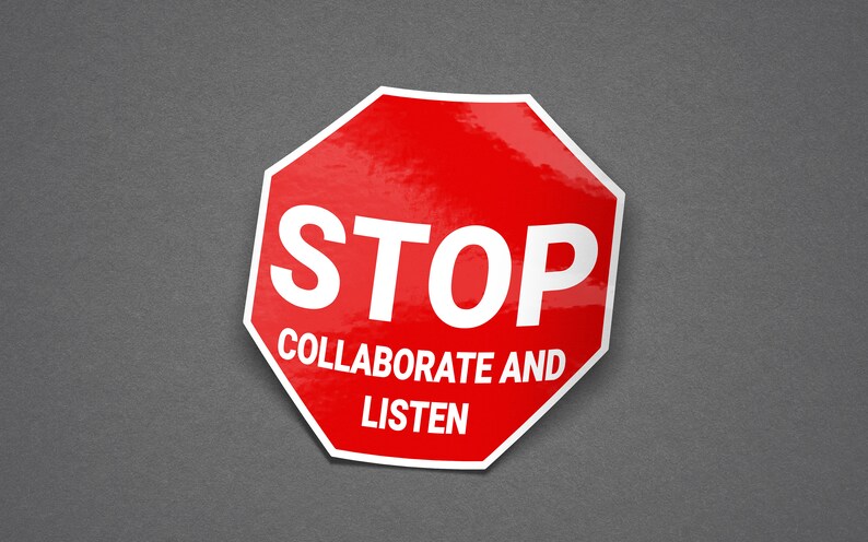 Stop Sign Stickers, Funny Gifts, Offensive Gifts, Stop Collaborate and ...