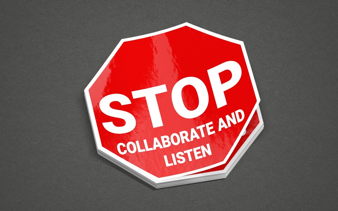 Stop Sign Stickers, Funny Gifts, Offensive Gifts, Stop Collaborate and ...