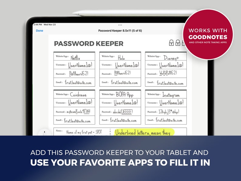 Printable Password Log Bundle / Login and Account Keeper for Streaming ...